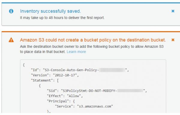 AWS S3 Inventory Configuration - CloudySave