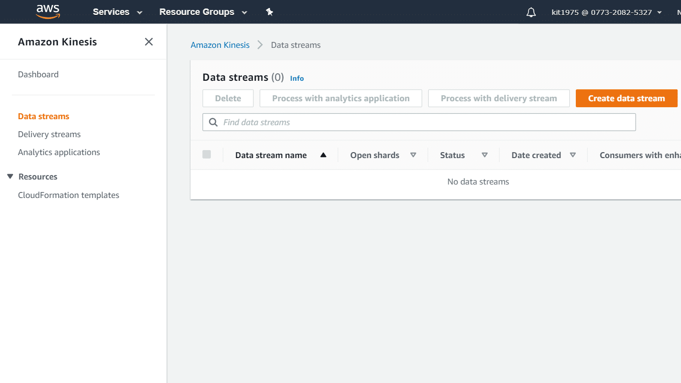 AWS Kinesis Create a Data Stream - CloudySave